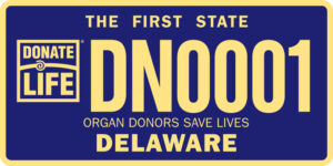Donate Life License Plate